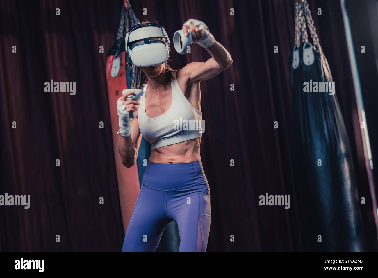 Fitness lovers battle against other gym members by wearing virtual ...