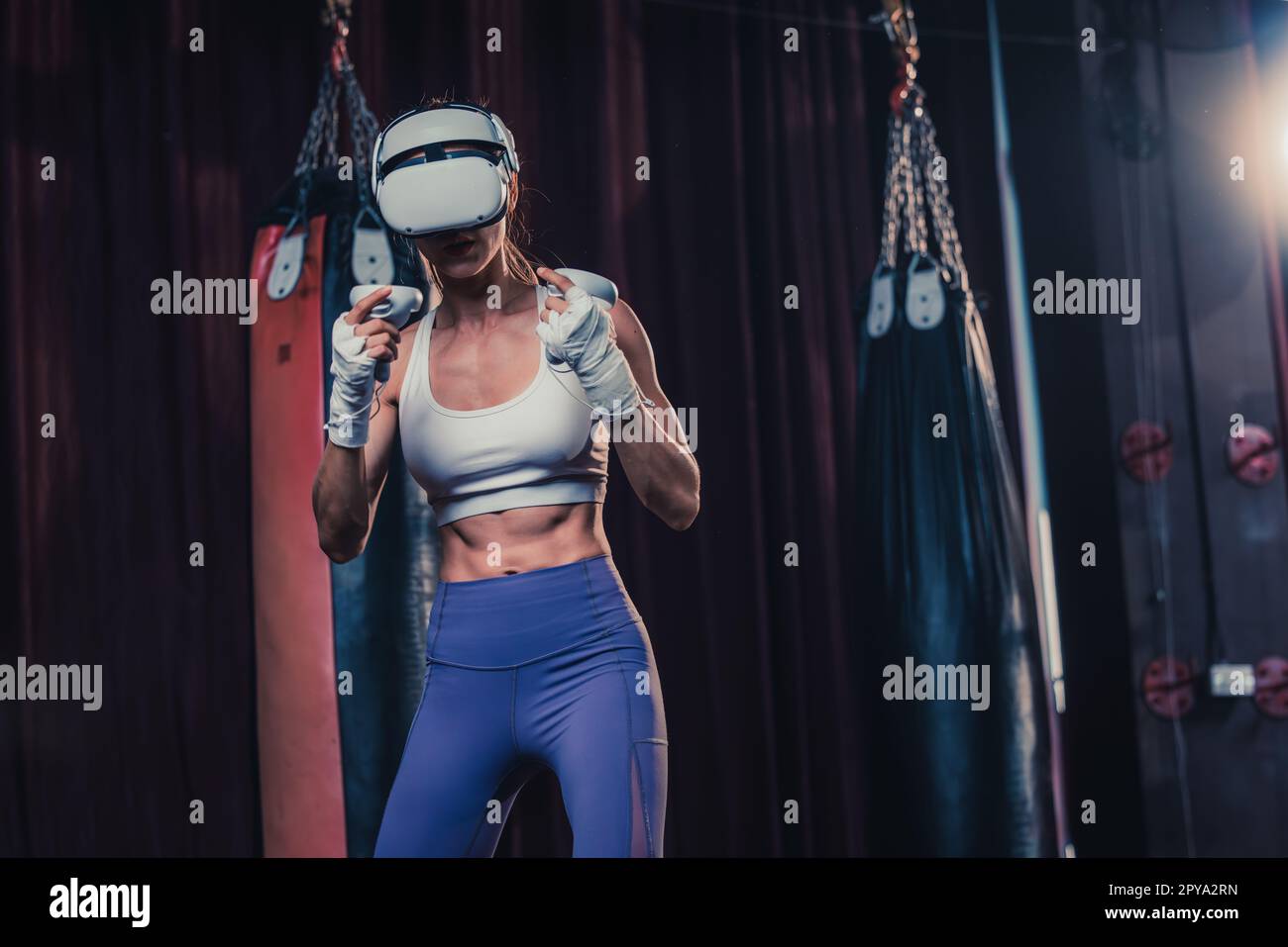 Fitness lovers battle against other gym members by wearing virtual ...
