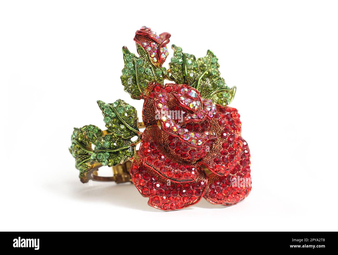Antique Rhinestone Rose Isolated on White Background Stock Photo - Alamy