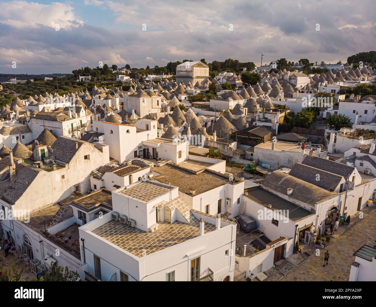 Aerial view Alberobello, Pugli, Itali, aerial view on trulli Stock ...