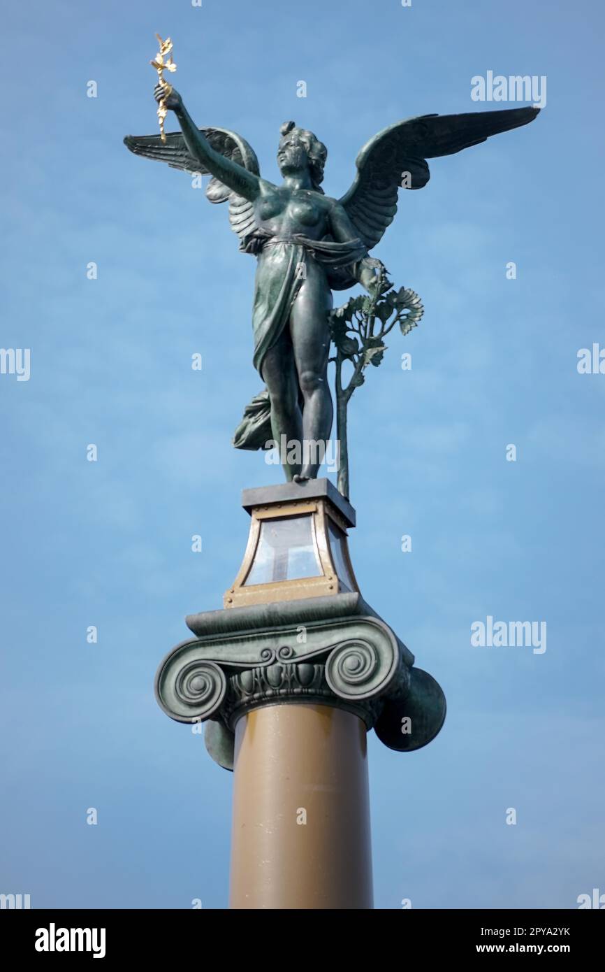 Angel on Top of a Column on the Cechuv Most Bridge in Prague Stock ...
