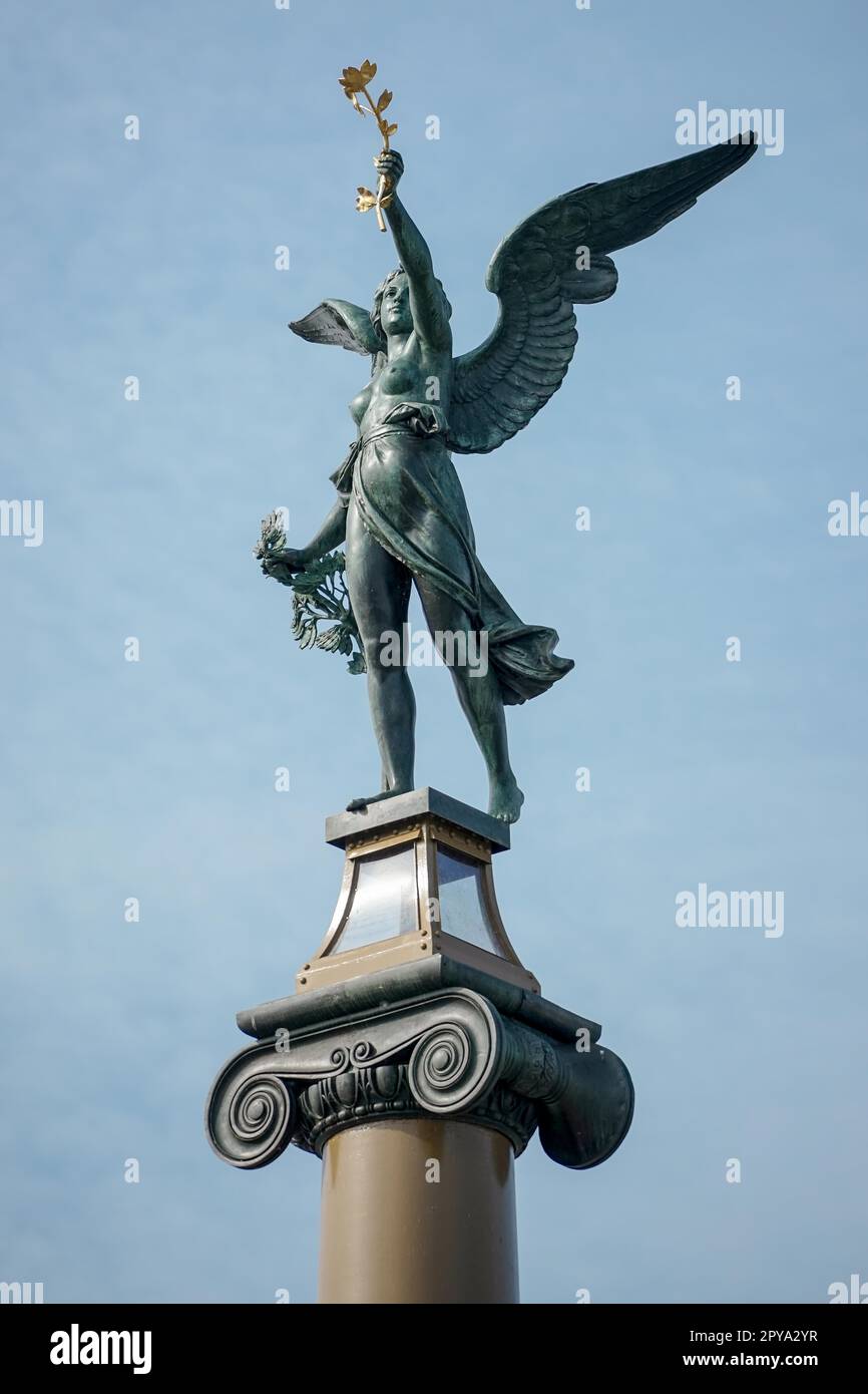 Angel on Top of a Column on the Cechuv Most Bridge in Prague Stock ...