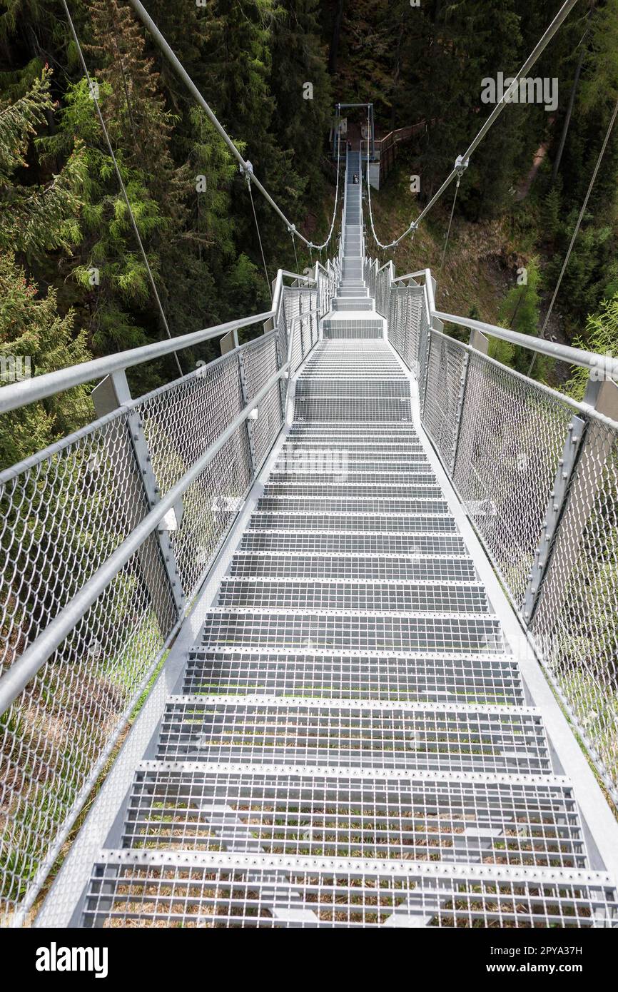 Metal stairs, Stuibenfall, descent, Oetztal, Austria Stock Photo - Alamy