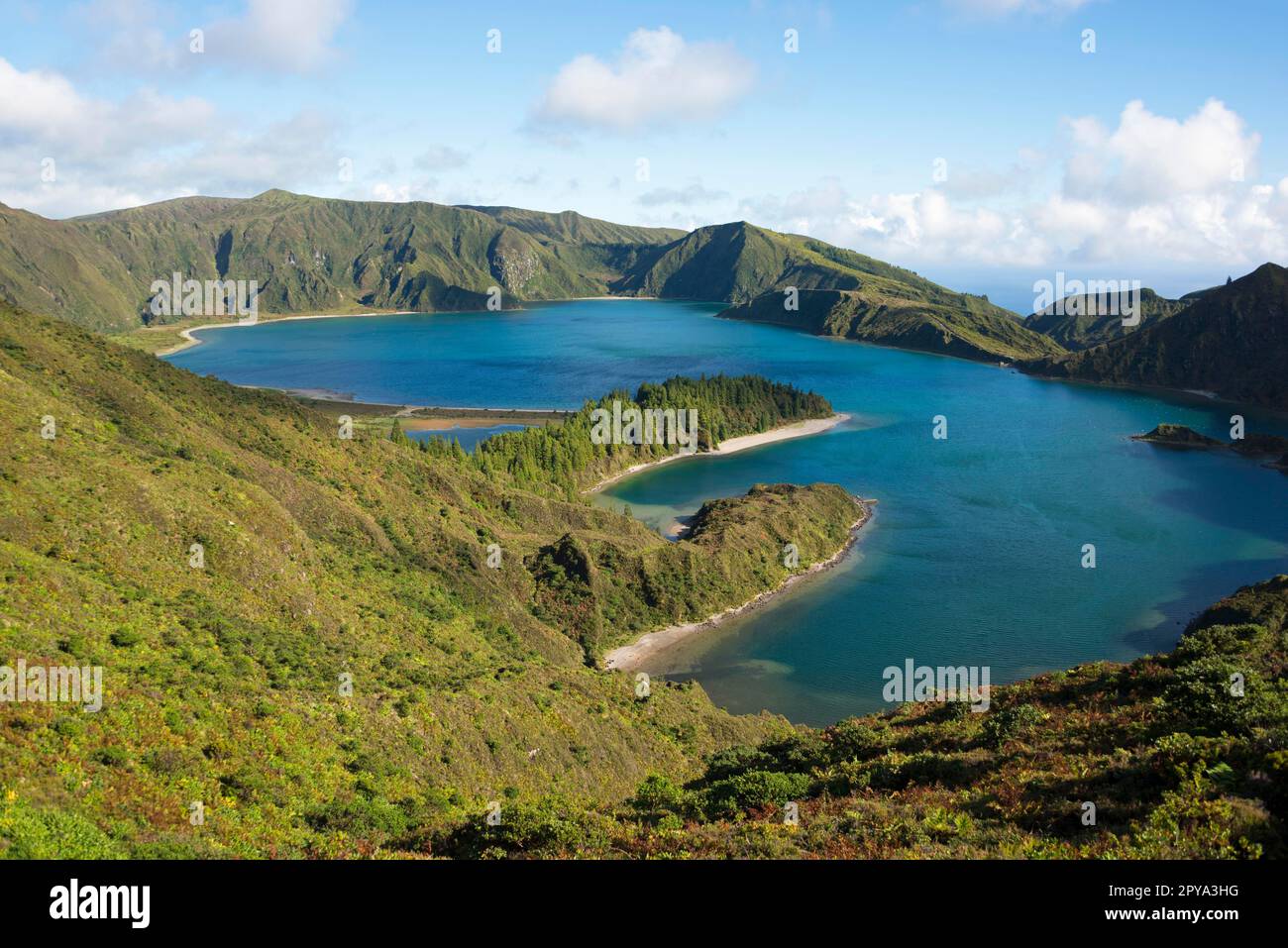 Crater Lake Fogo, Lagoa do, Sao Miguel, Azores, Portugal Stock Photo ...