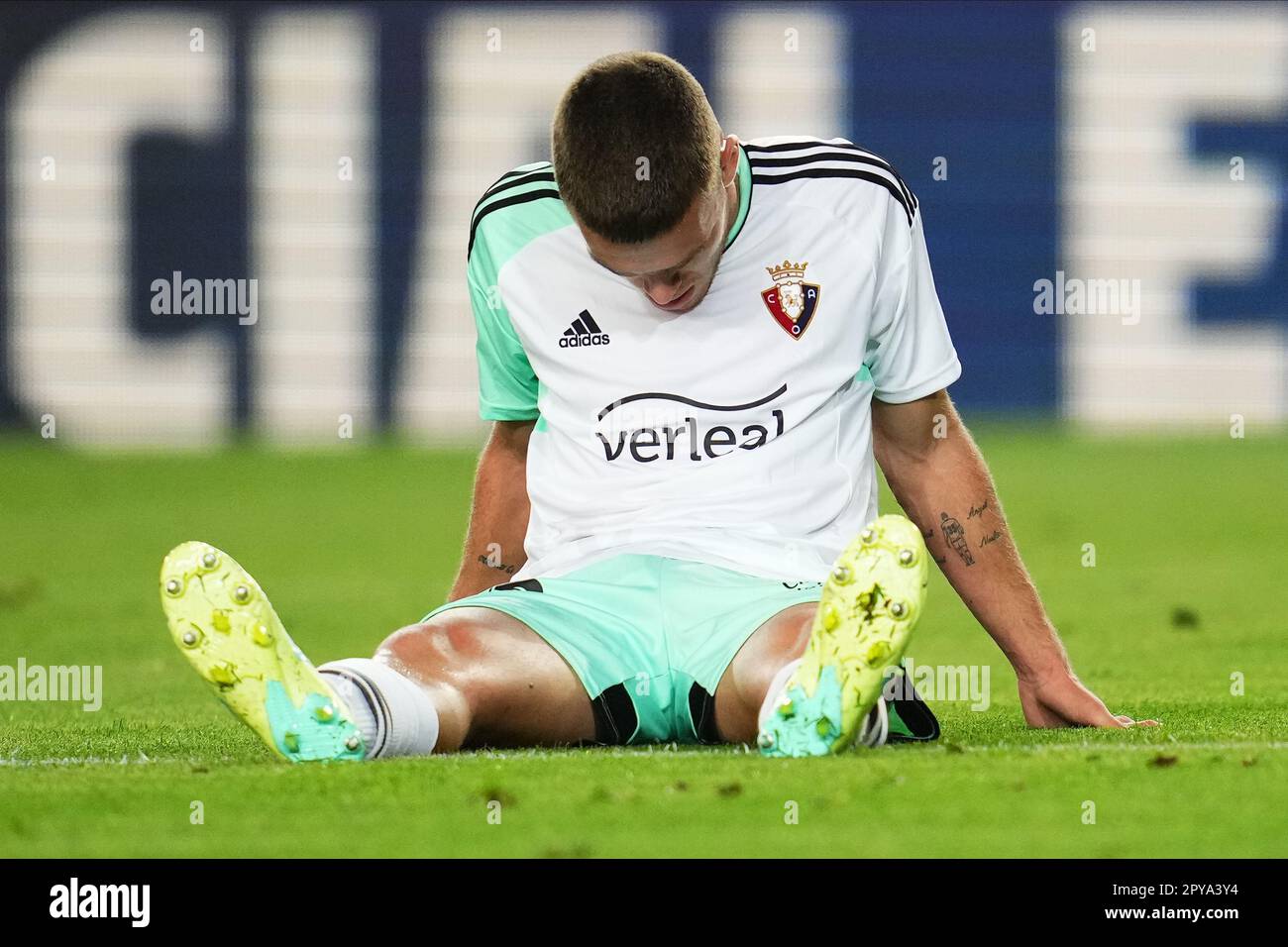 Diego Moreno of CA Osasuna during the La Liga match between FC Barcelona and CA Osasuna played ...