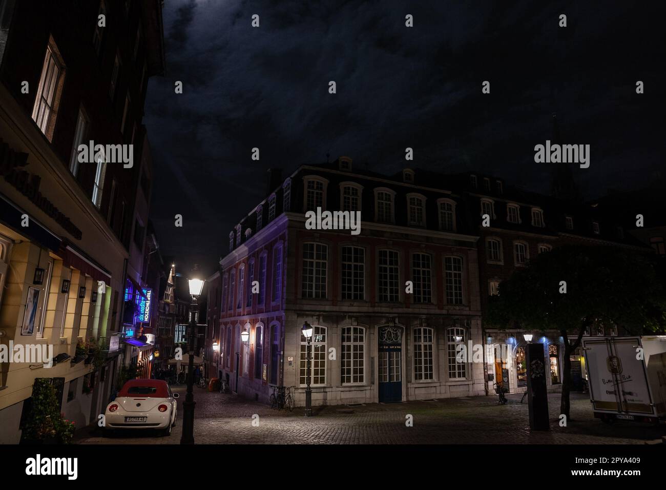 Picture of a typical street of a German city center in Aachen, Germany ...
