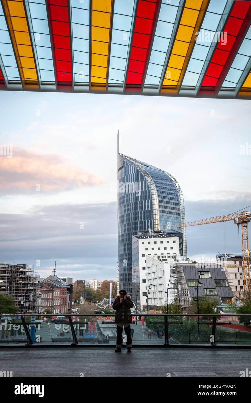 Picture of a typical panorama of the city center of Liege, Belgium ...