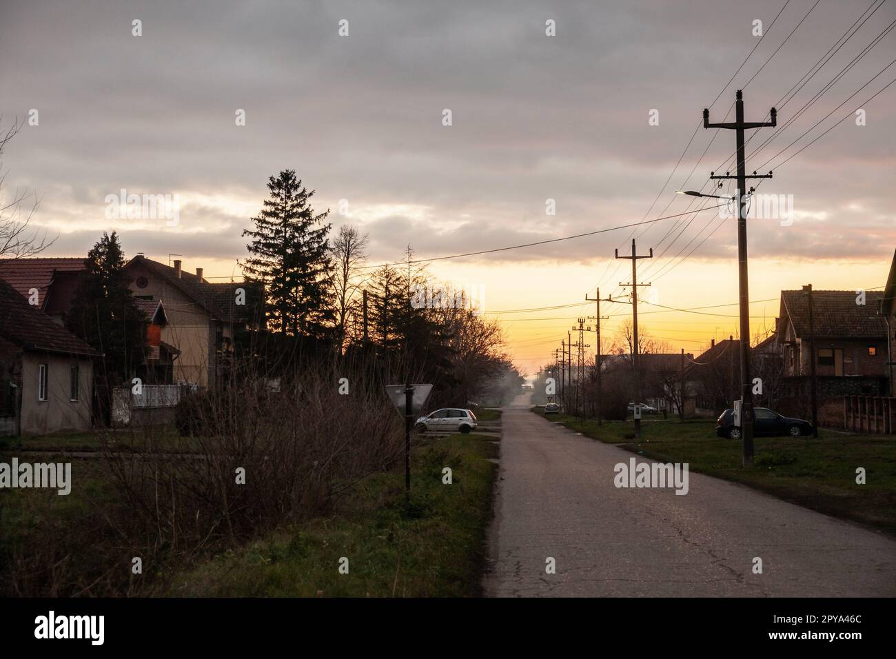 Picture of a street in Banatsko novo selo, a small typical serbian ...