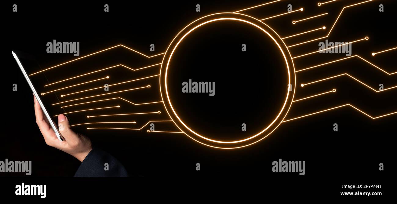 Hand holding Mobile Phone with glow from the screen. Display Receiving ...