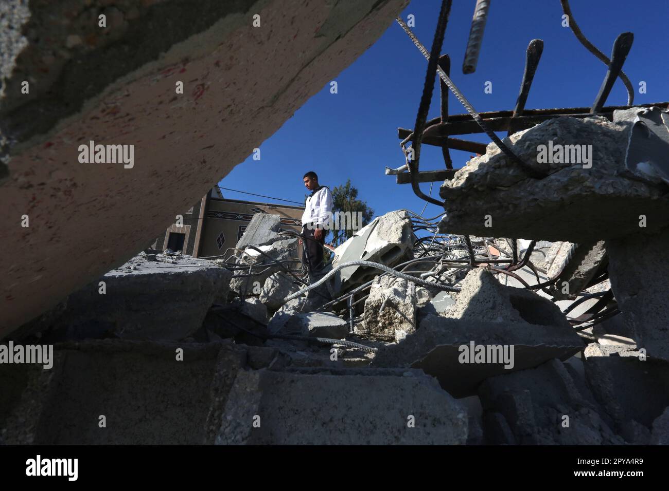 Qalqilya, West Bank city of Qalqilya. 3rd May, 2023. A Palestinian ...