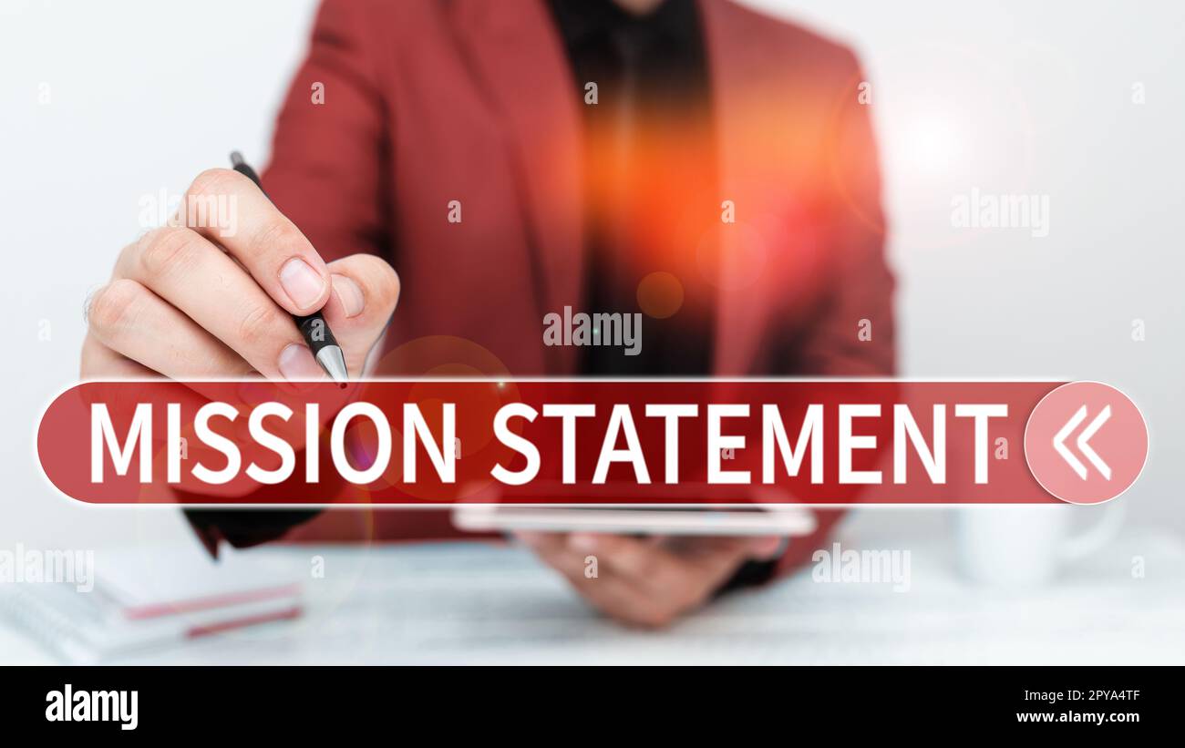 Conceptual display Mission Statement. Word for Formal summary of the ...