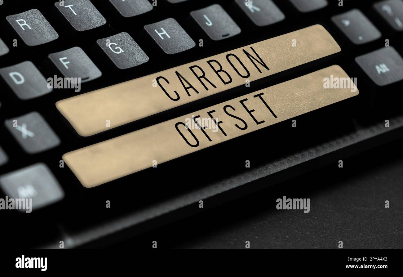 Conceptual display Carbon Offset. Business idea Reduction in emissions ...