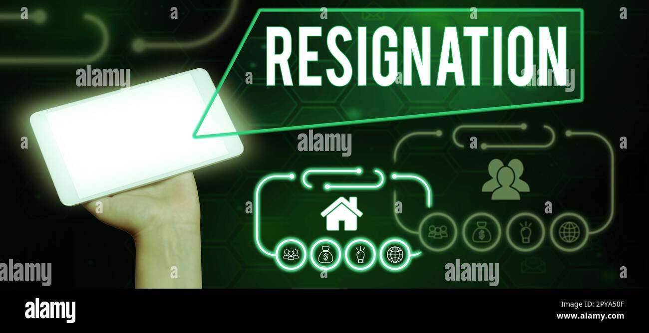 Conceptual caption Resignation. Business concept act of giving up ...