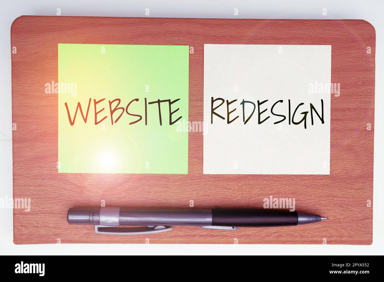 Handwriting text Website Redesign. Business showcase modernize improver ...