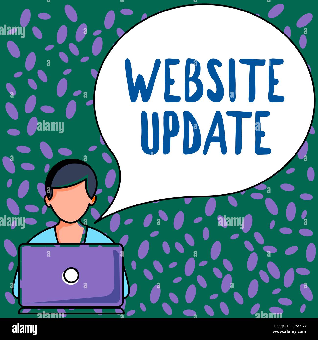 Text caption presenting Website Update. Concept meaning keeping the webpage and content up to ...