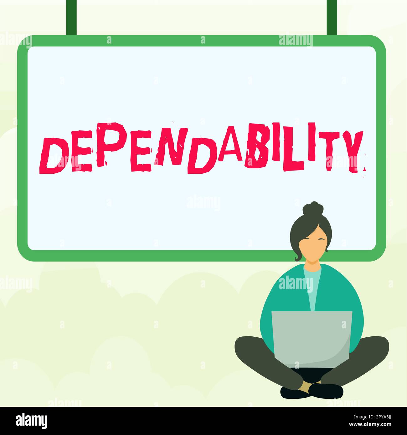 Hand writing sign Dependability. Business concept capable of being ...
