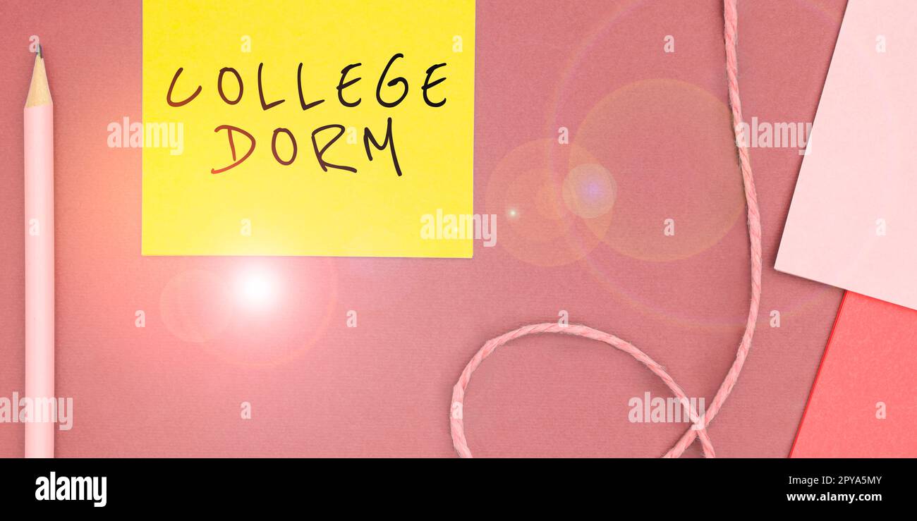 Handwriting text College Dorm. Business approach residence hall ...