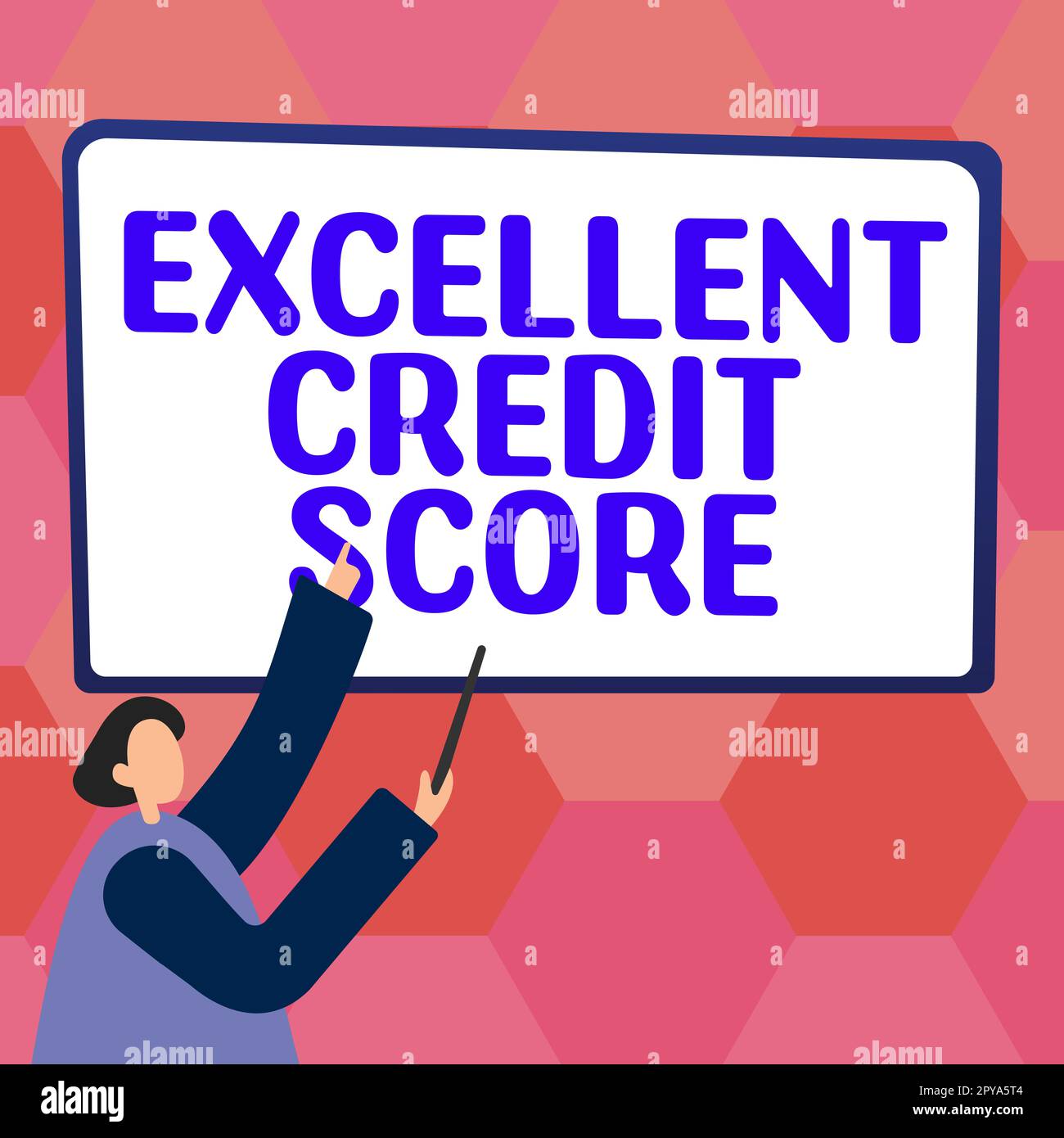 Conceptual caption Excellent Credit Score. Business approach person's ...