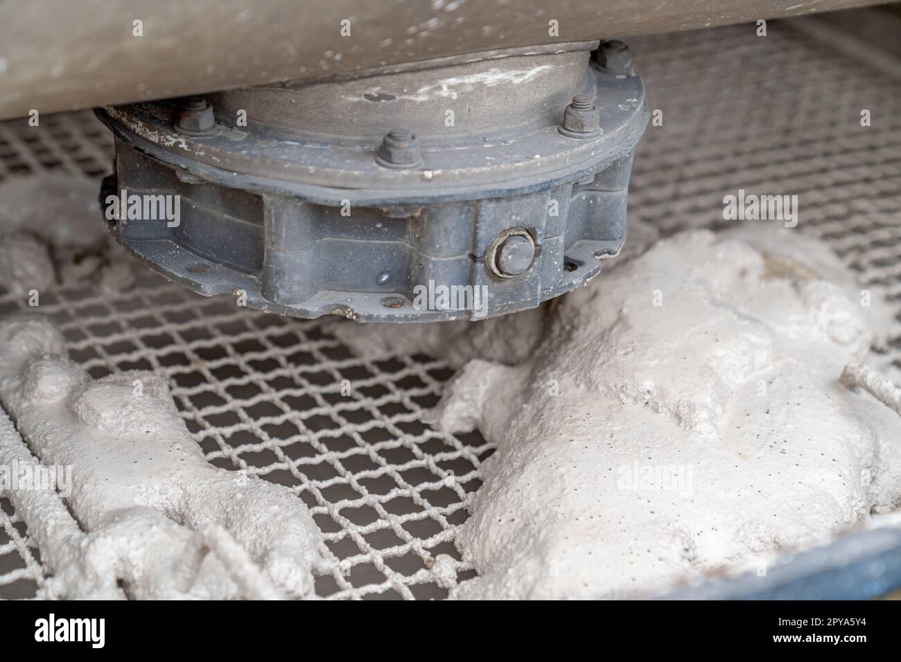 automatic concrete mixer on the construction site Stock Photo - Alamy