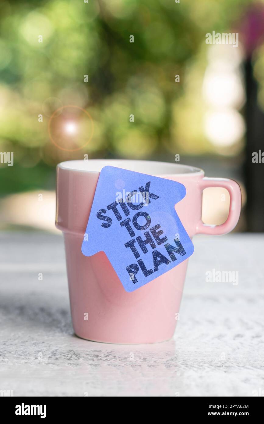 Conceptual display Stick To The Plan. Word Written on To adhere to some ...