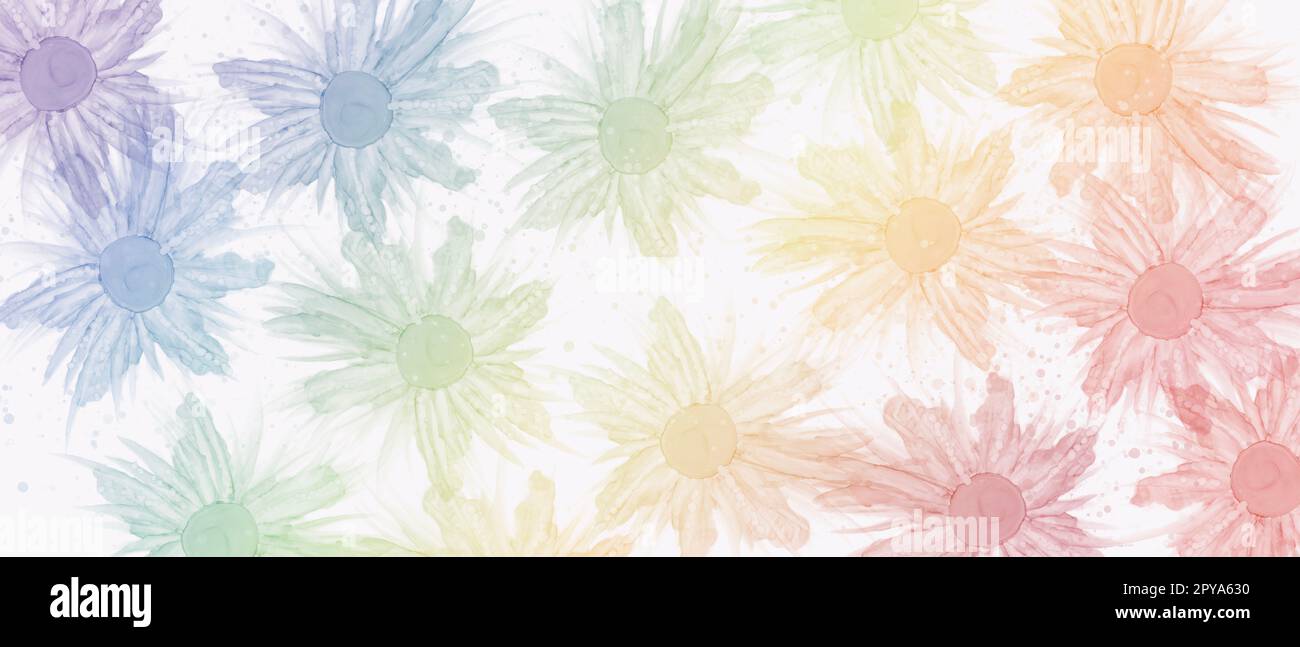 Alcohol ink art botanical background banner. Natural, transparent ...