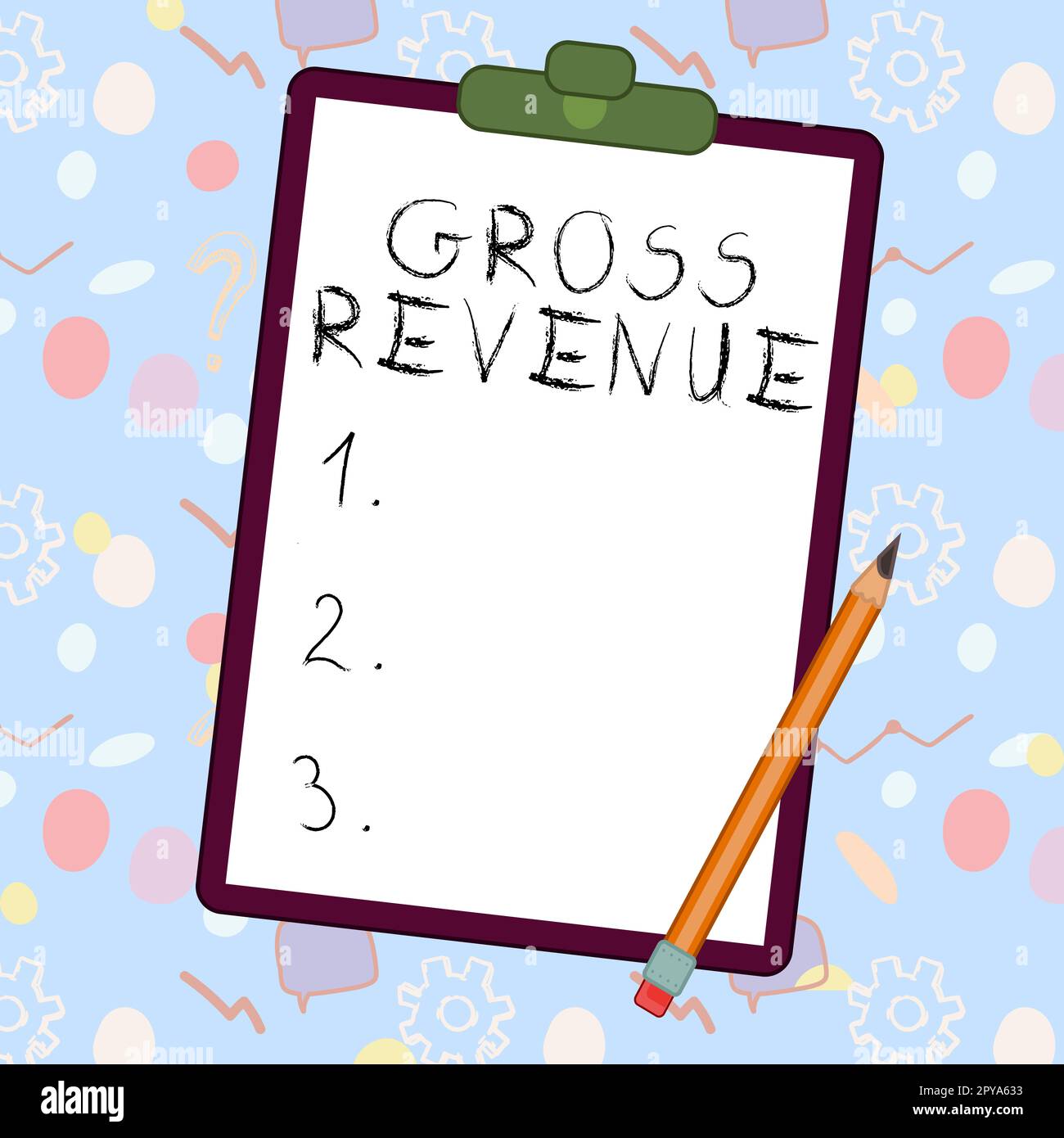 Sign displaying Gross Revenue. Word Written on total value of ...