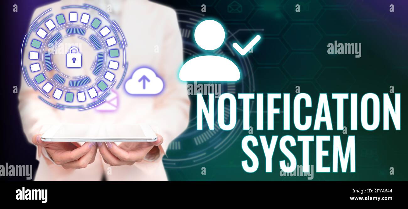 Inspiration showing sign Notification System. Concept meaning Do not ...