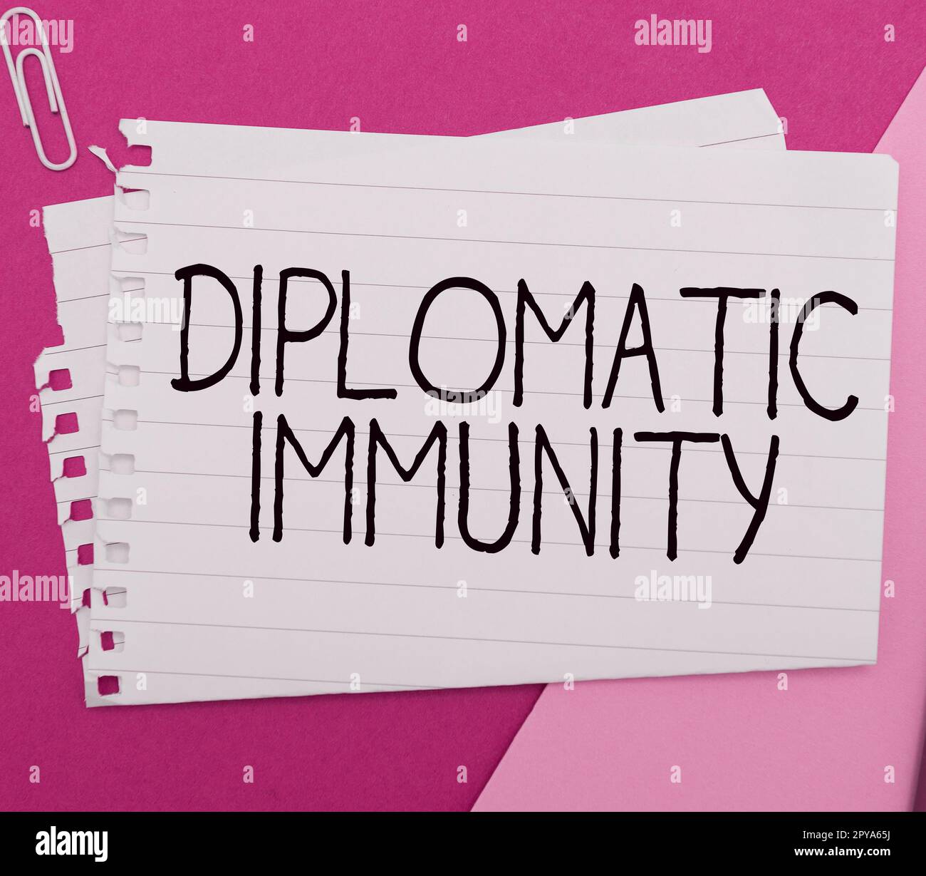 Text showing inspiration Diplomatic Immunity. Internet Concept law that ...