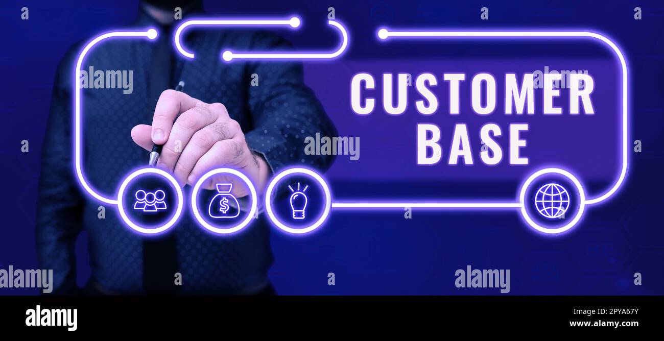 Conceptual caption Customer Base. Business approach encourage customers ...