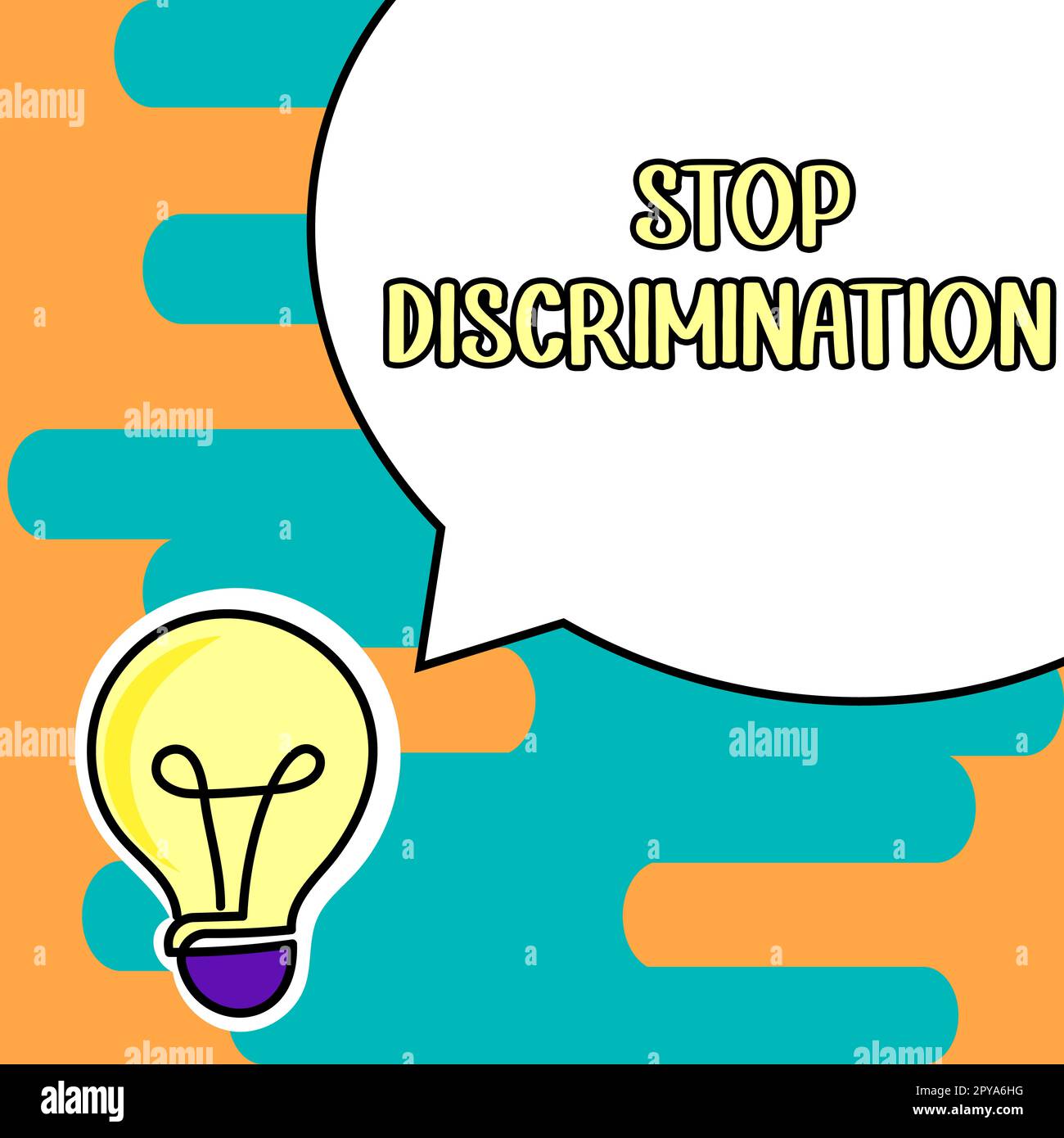 Hand writing sign Stop Discrimination. Concept meaning Prevent Illegal ...