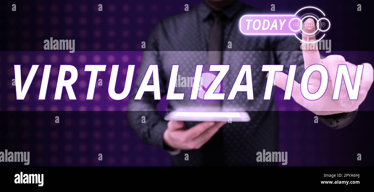 Conceptual Display Virtualization Concept Meaning Application Of Virtual Environment To