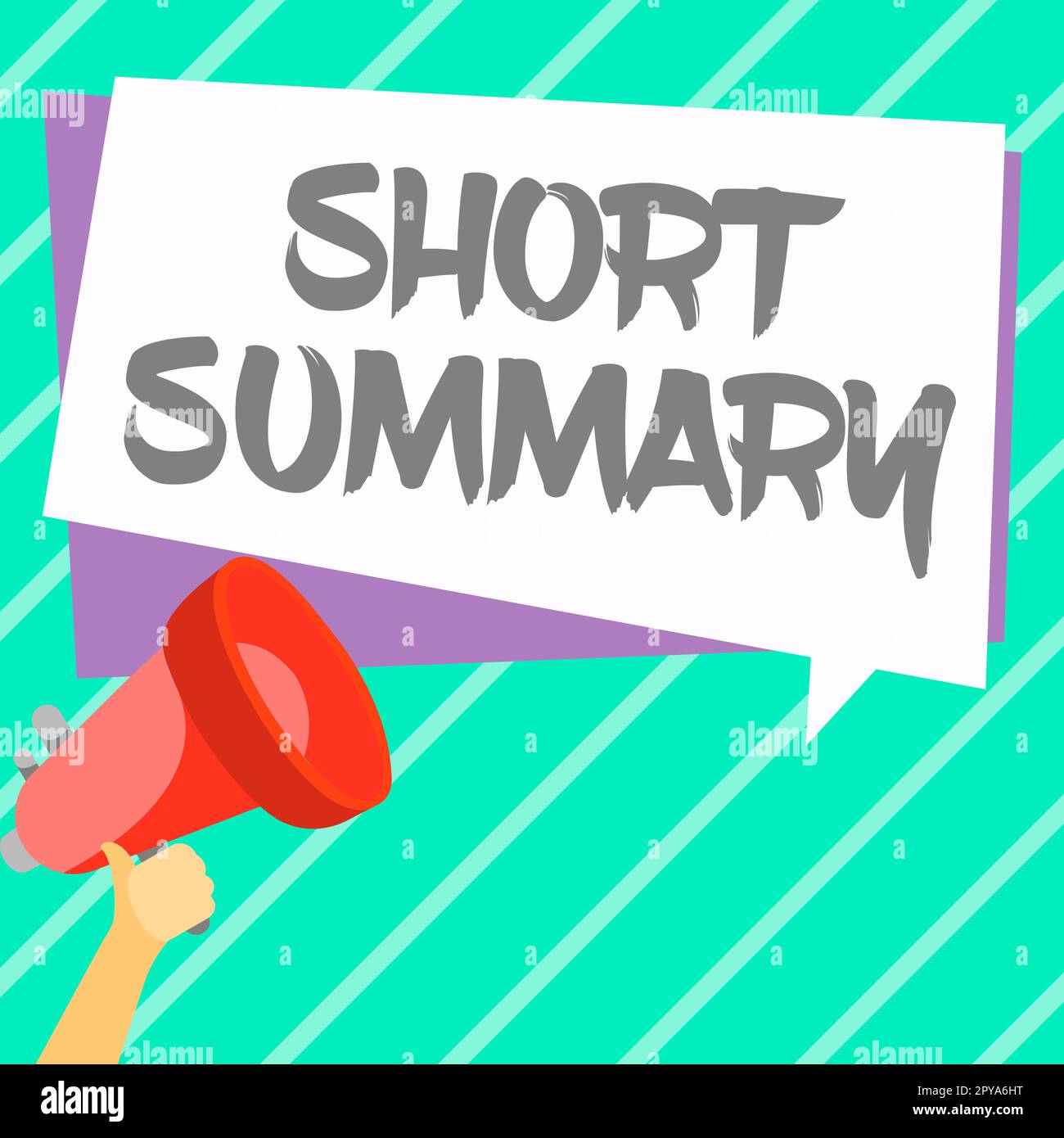 Conceptual caption Short Summary. Business showcase Brief statement of ...