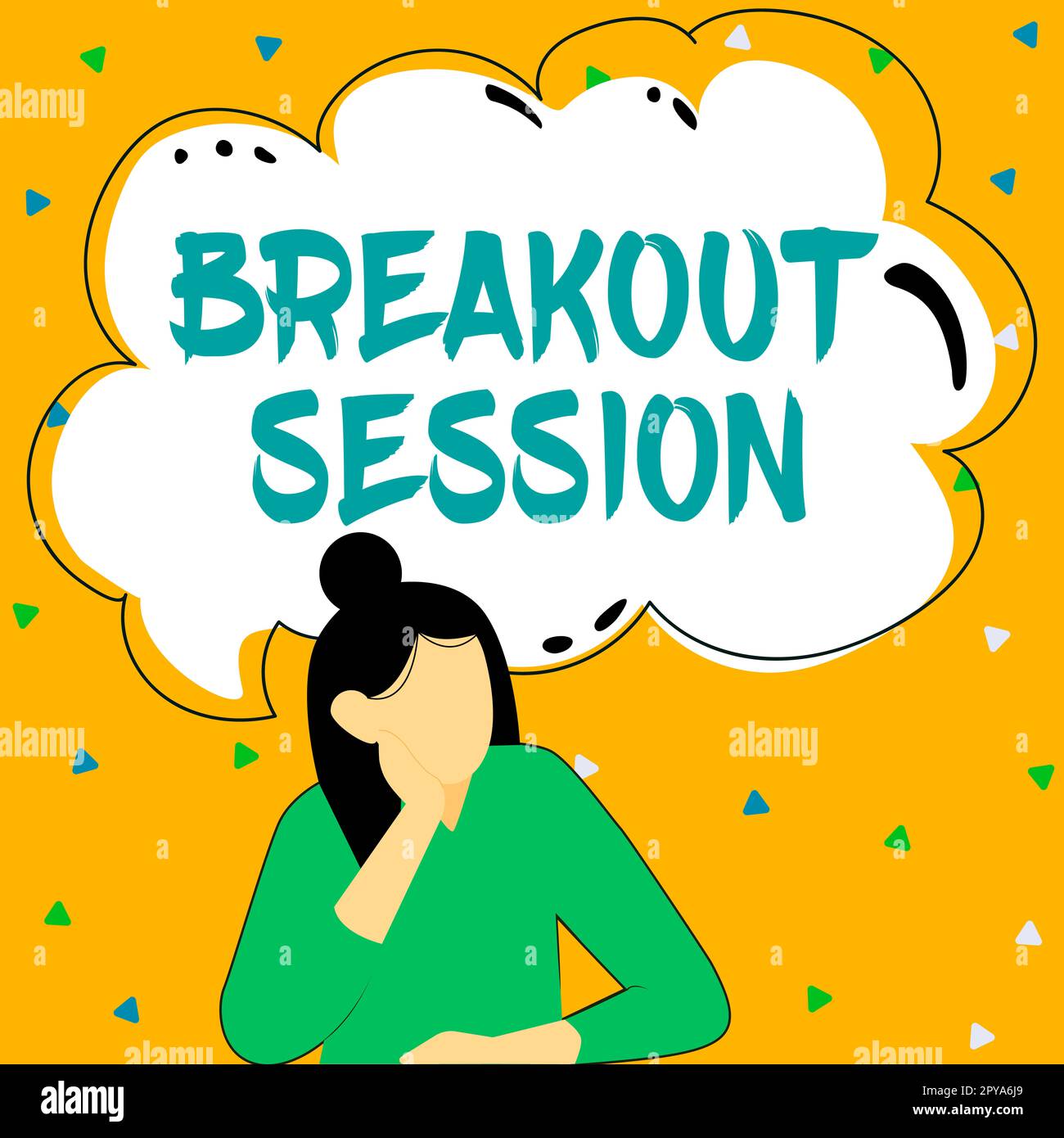 Sign displaying Breakout Session. Internet Concept workshop discussion ...