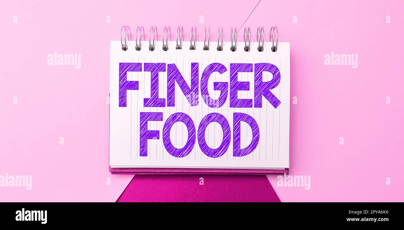 Text sign showing Finger Food. Business showcase products and ...