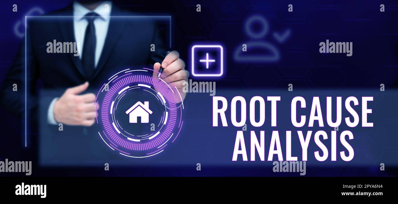 Conceptual caption Root Cause Analysis. Word Written on Method of Problem Solving Identify Fault ...