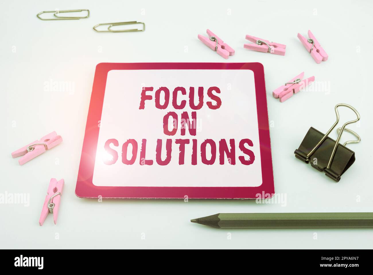 Text showing inspiration Focus On Solutions. Business approach powerful ...