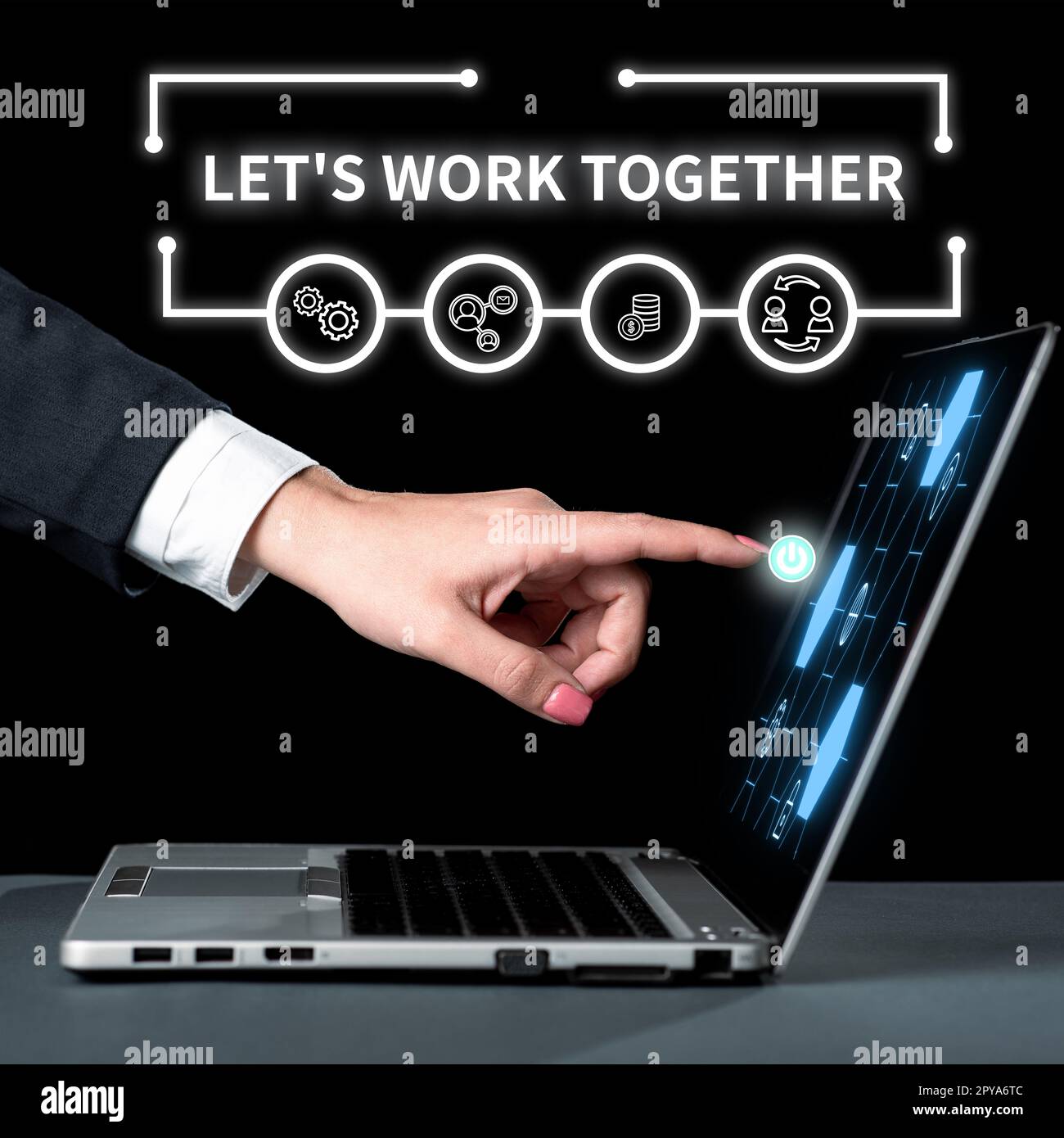 Sign displaying Let's Work Together. Concept meaning Unite and Join ...