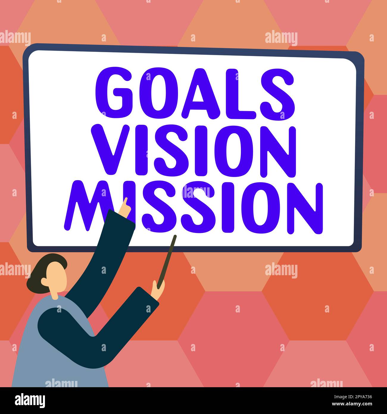 Conceptual display Goals Vision Mission. Business idea practical ...