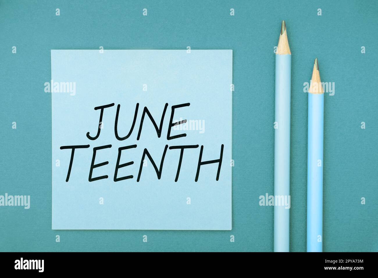 Hand writing sign June Teenth. Word Written on legal holiday in the ...