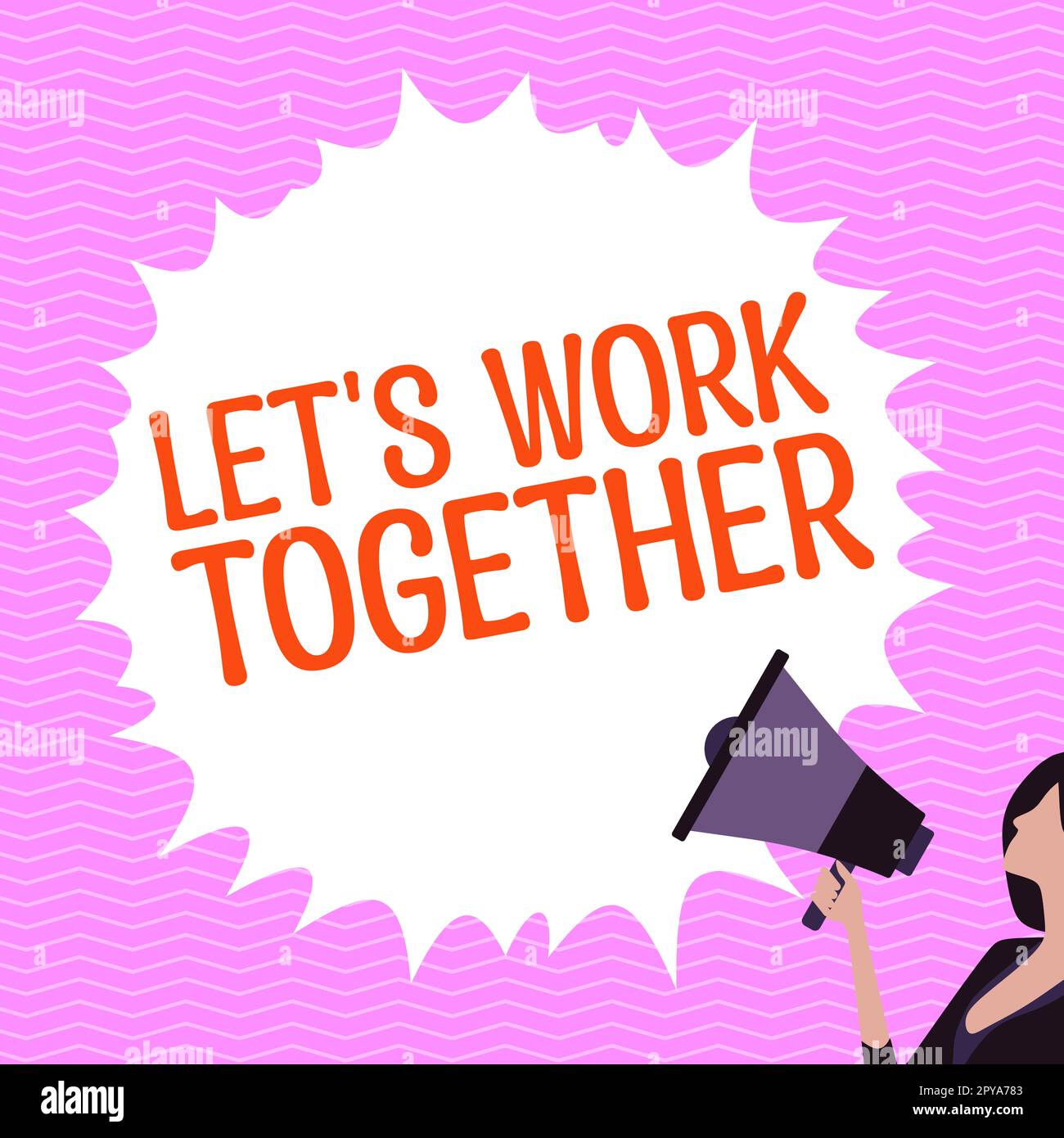 Sign displaying Let's Work Together. Business concept Unite and Join Forces to Achieve a Common ...