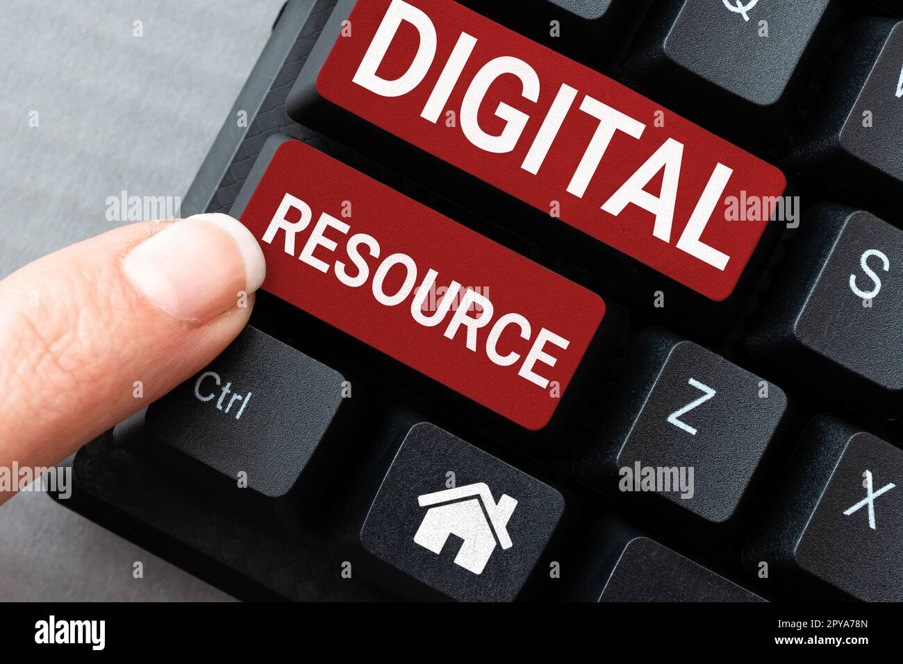 Sign displaying Digital Resource. Business overview content that distributed digitally over the ...
