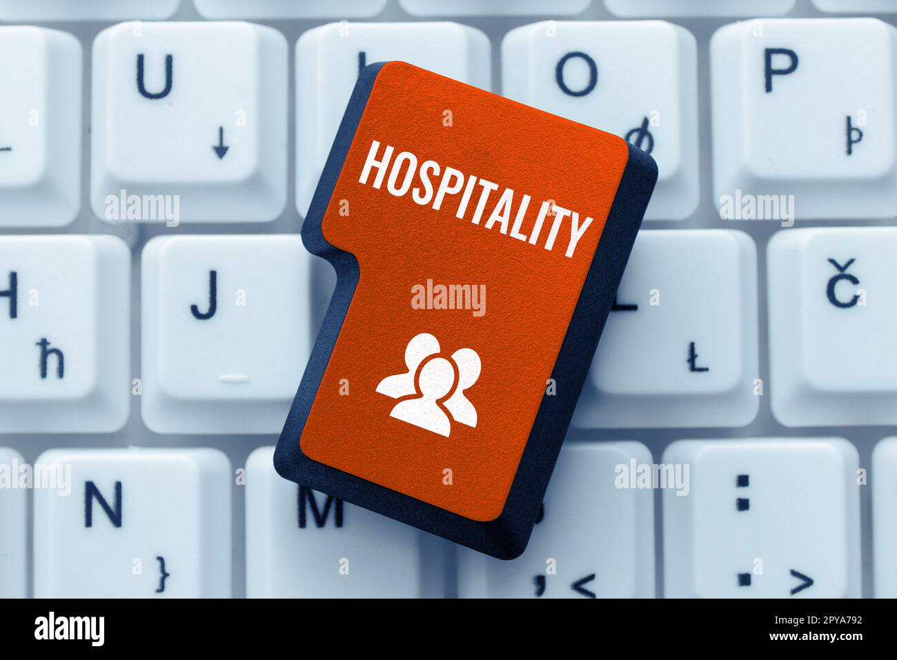 Hand writing sign Hospitality. Business idea the friendly and generous ...