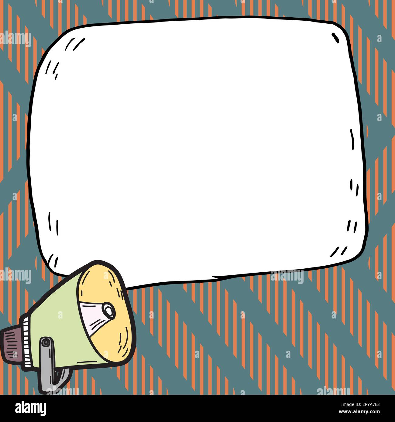 Megaphone presenting important information. Vector drawing illustration ...