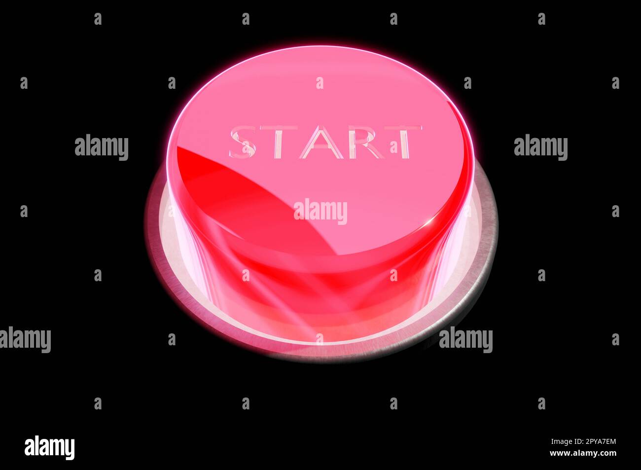 3D Illustration , Botton web start icon graphic push Stock Photo - Alamy