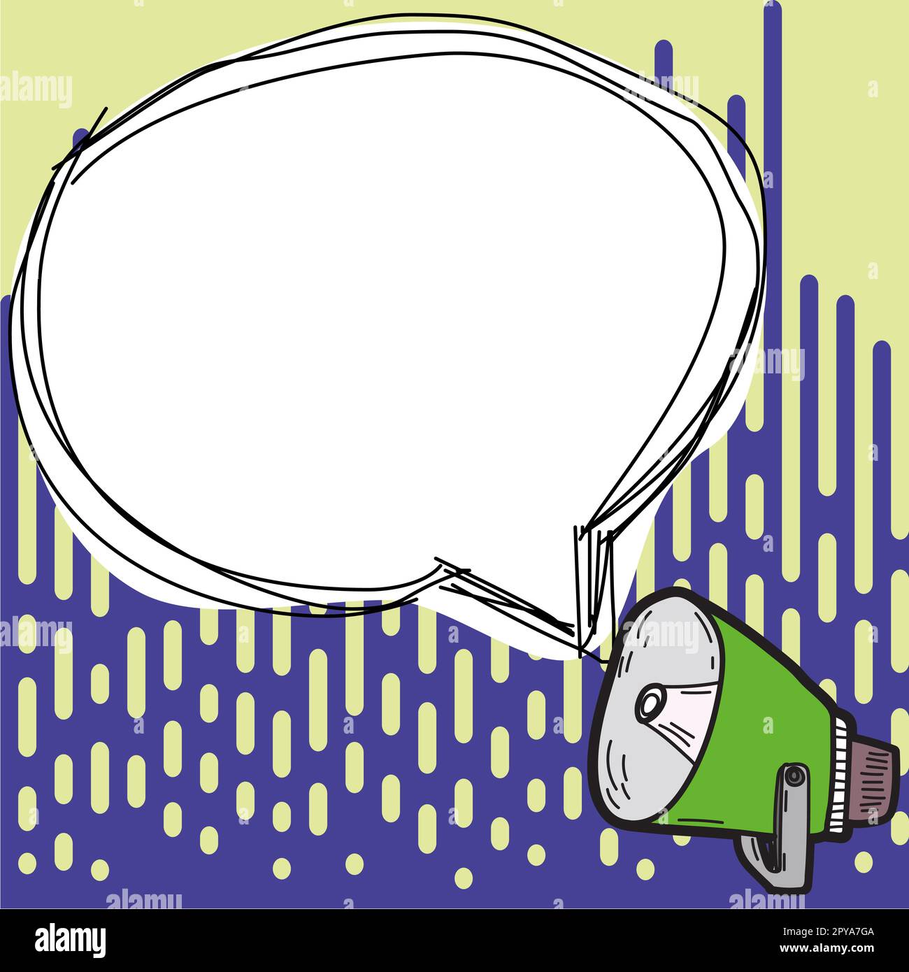 Megaphone presenting important information. Vector drawing illustration ...