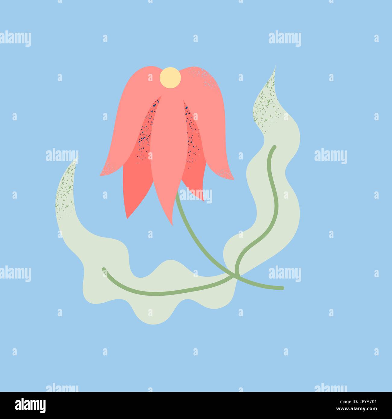 Hand drawn flower with rounded shapes and textures. Vector illustration ...