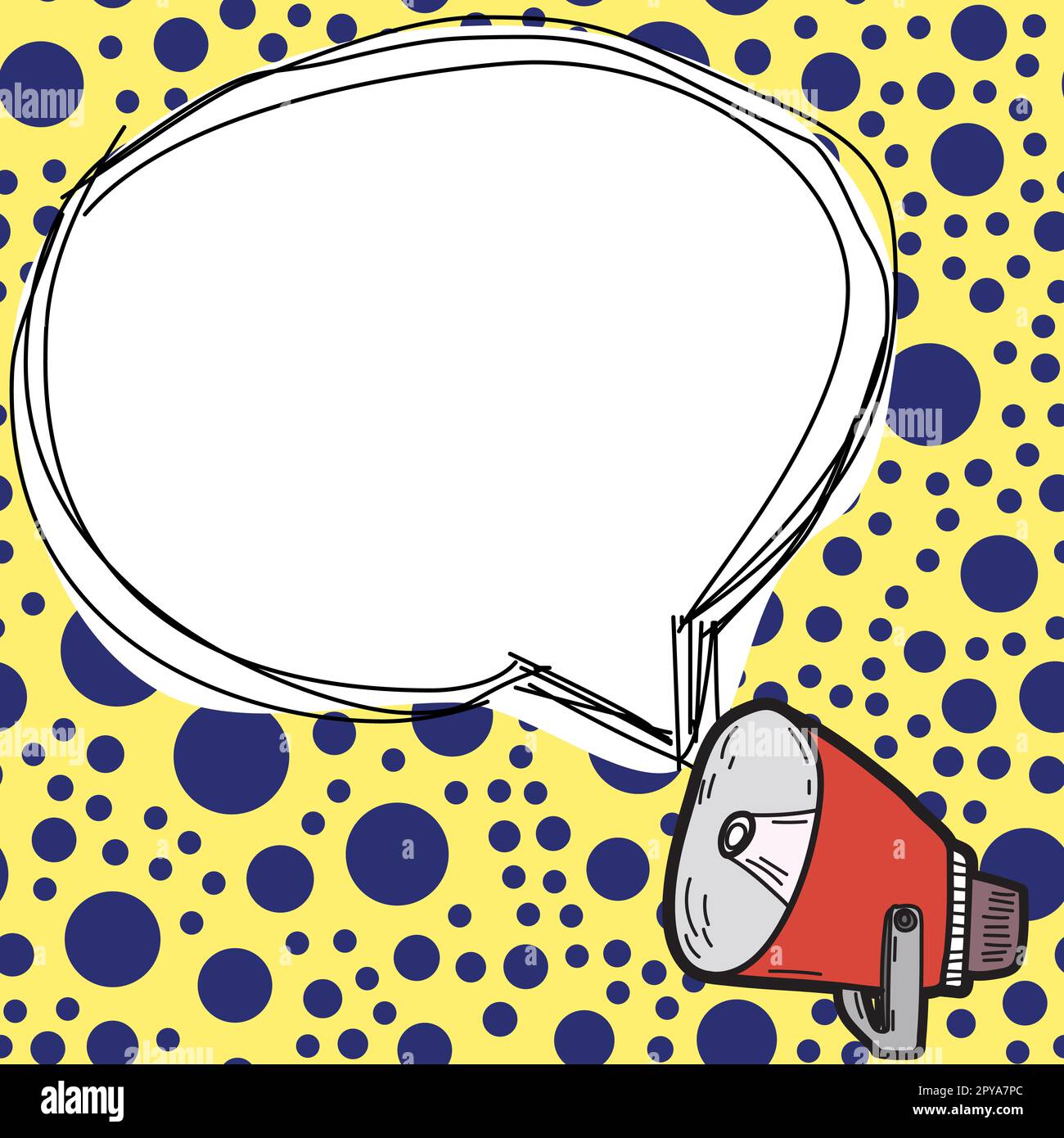 Megaphone presenting important information. Vector drawing illustration ...