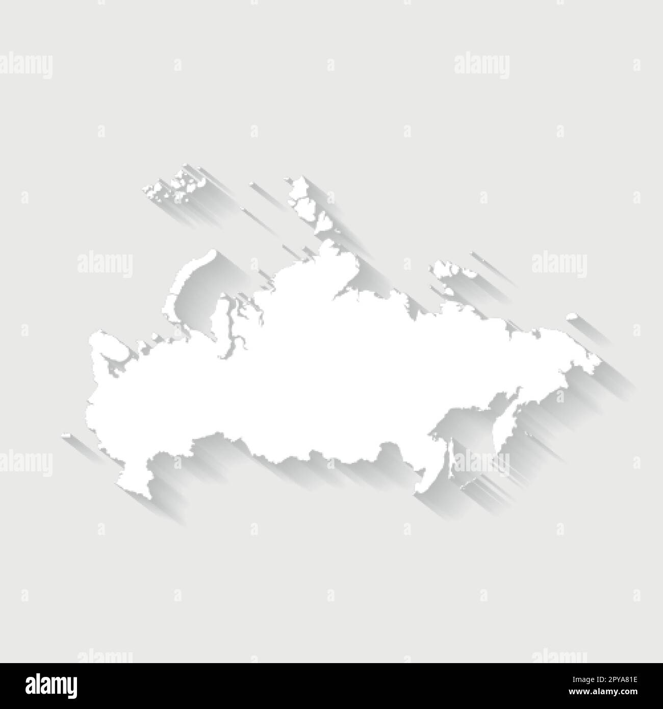 Simple white Russia map on gray background, vector, illustration, eps ...