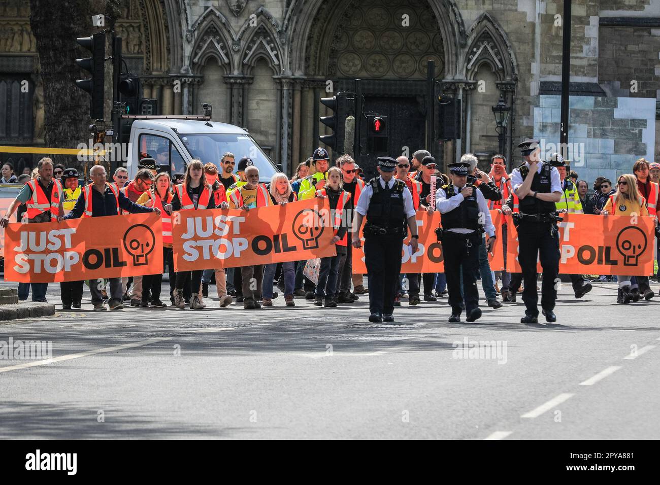 London, UK. 03rd May, 2023. Protesters from the "Just Stop Oil ...