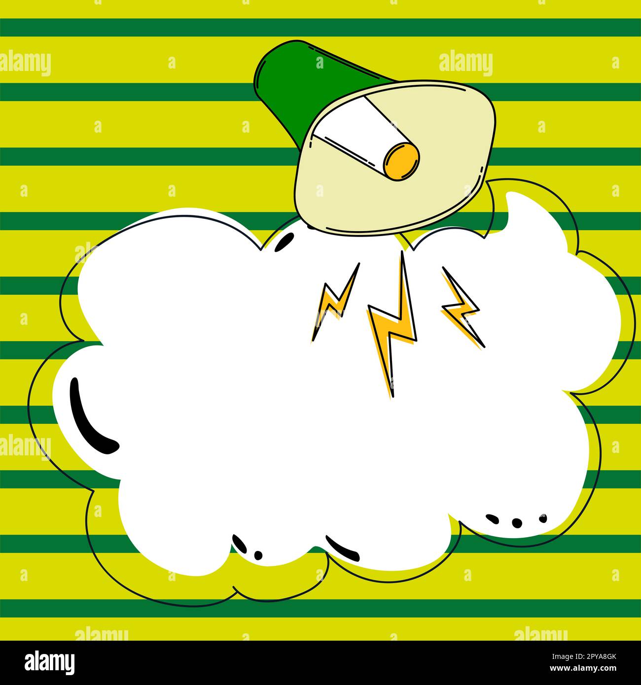 Megaphone presenting important information. Vector drawing illustration ...